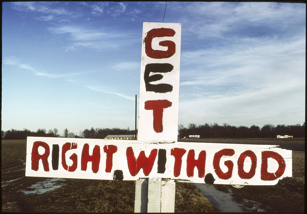 “Get Right With God” road sign, Indiana, Mississippi, March 1977 by ...