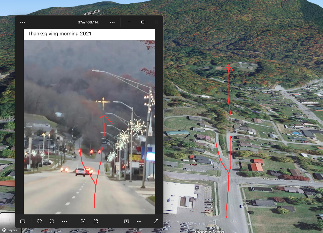 Triangulating the Location of the Lighted Cross in Middlesboro, KY ...